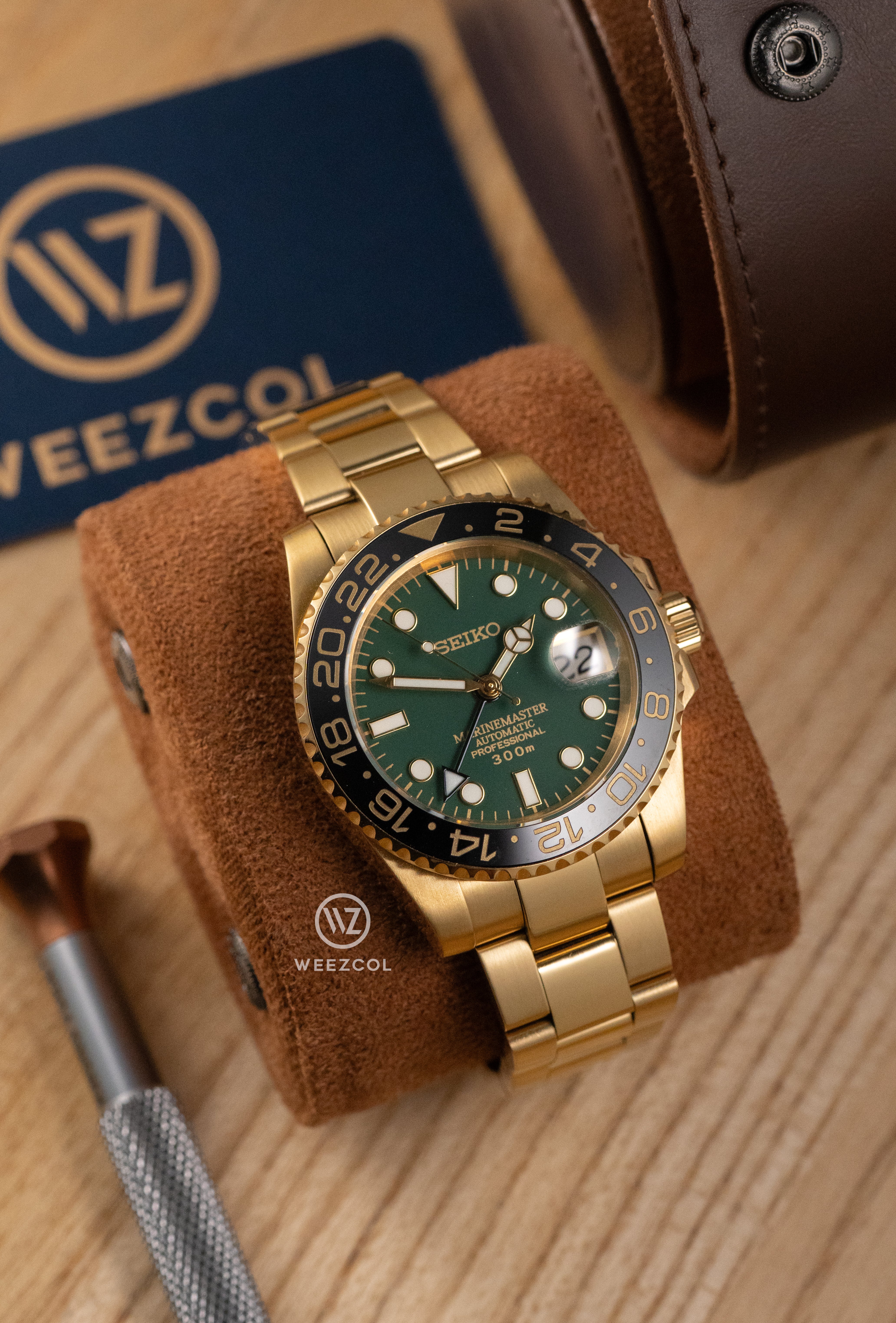 Seiko Gold GMT: Brushed Gold Case – WEEZCOL